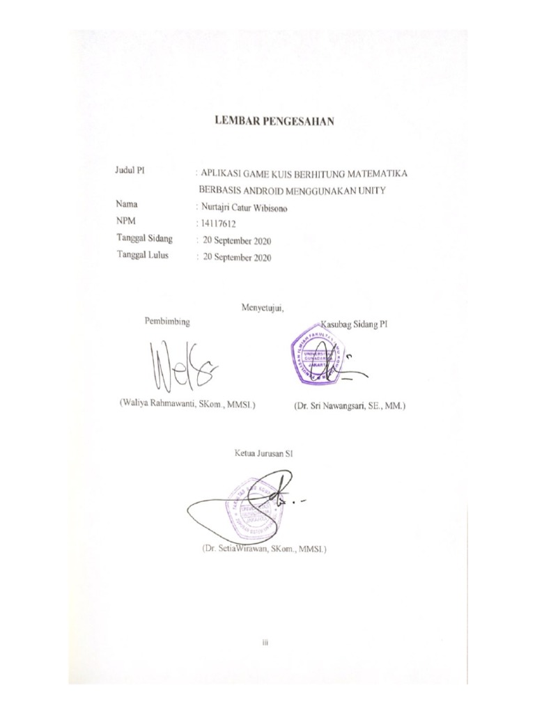 Lembar Pengesahan (Dengan TTD) PDF | PDF