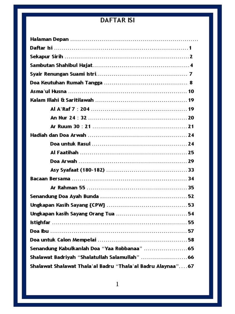 Buku Pengajian Tasyakuran Pernikahan Zahra & Gusti | PDF