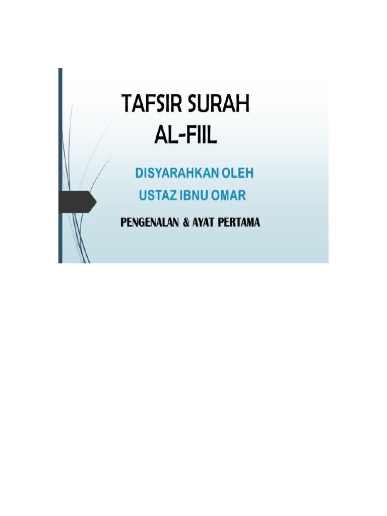 Tafsir Surah Al Fiil | PDF