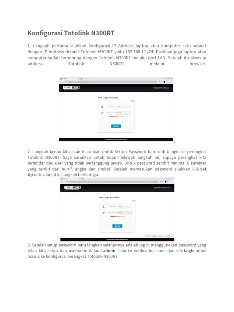 Materi TJBL Konfigurasi Totolink N300RT | PDF
