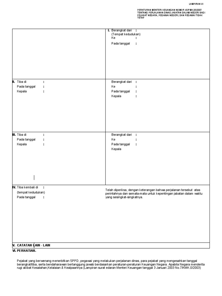 Form SPPD Kosong | PDF