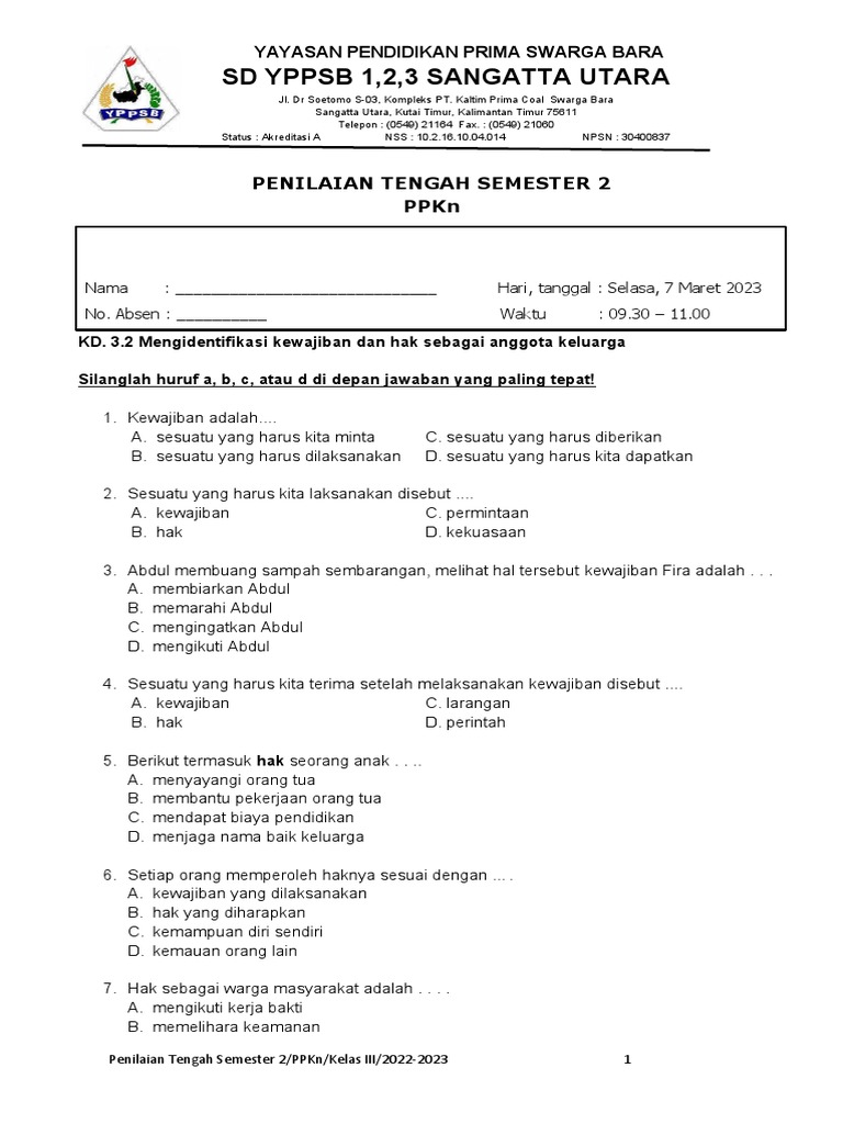PTS II PPKN | PDF