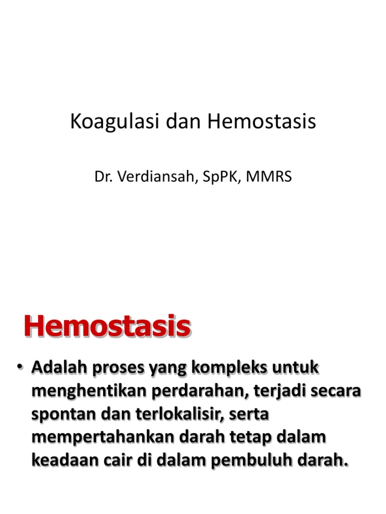 Koagulasi Dan Hemostasis | PDF
