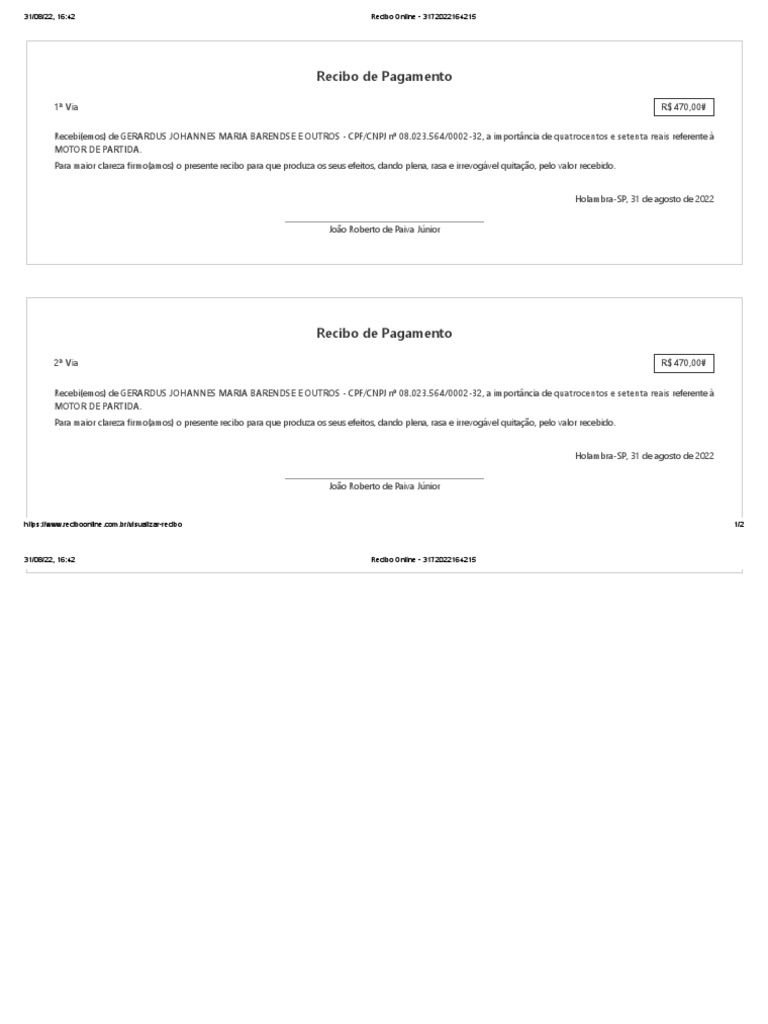 Recibo Online - 3172022164215 | PDF