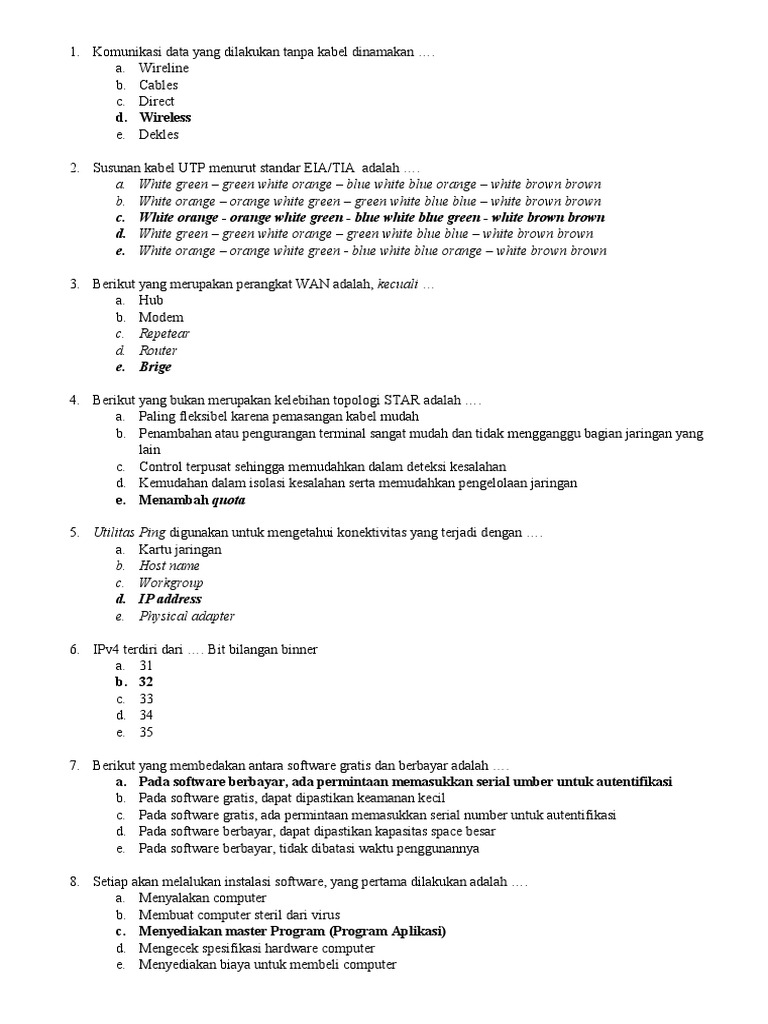 Soal Pat Jardas KLS X TKJ | PDF