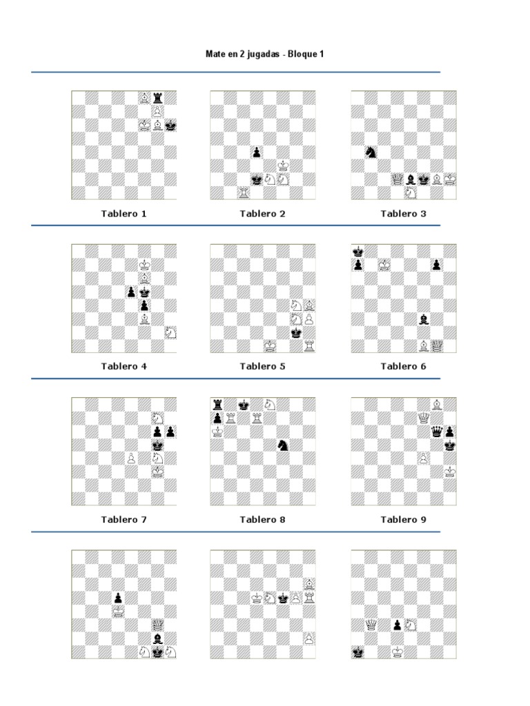 Mate en 2 Jugadas | PDF | Ajedrez | Juegos competitivos