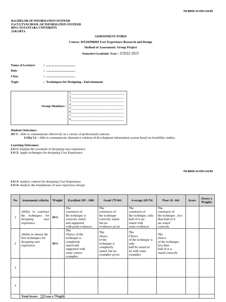 AoL Assessment Form - ISYS6596003-final-20230315020009 PDF | PDF ...