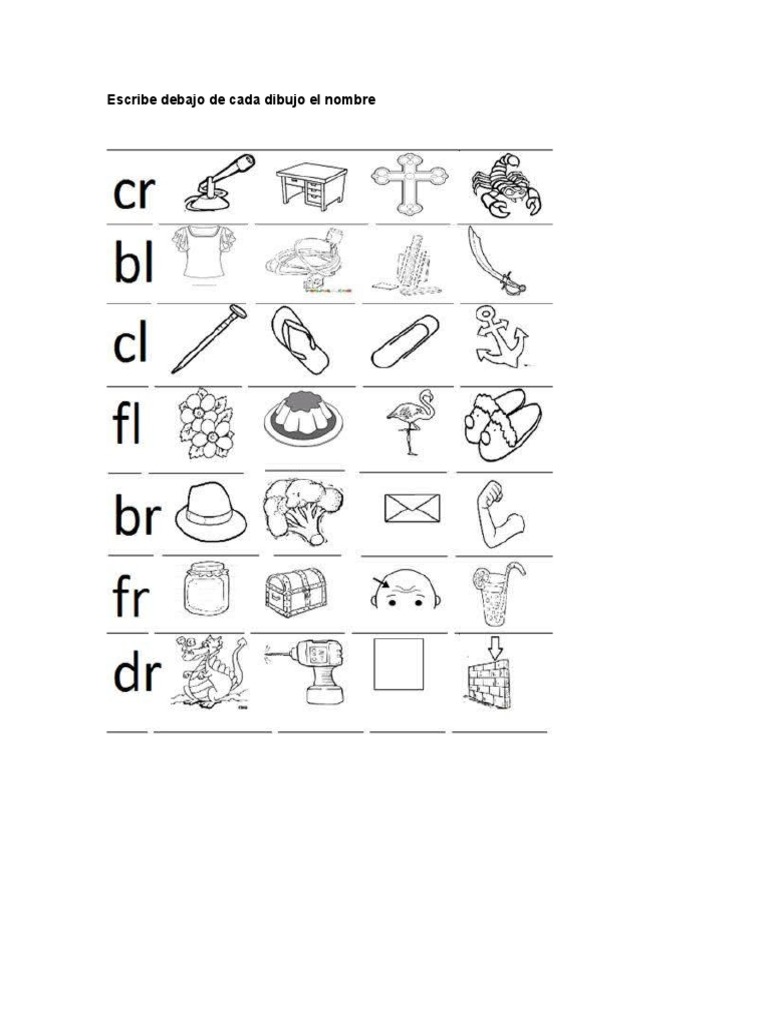 Palabras Con CL - BL, PL, CL, TL | PDF