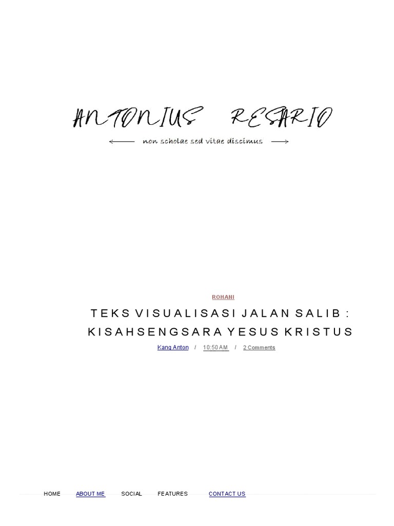 Teks Visualisasi Jalan Salib - Kisah Sengsara Yesus Kristus - Antonius Resario | PDF