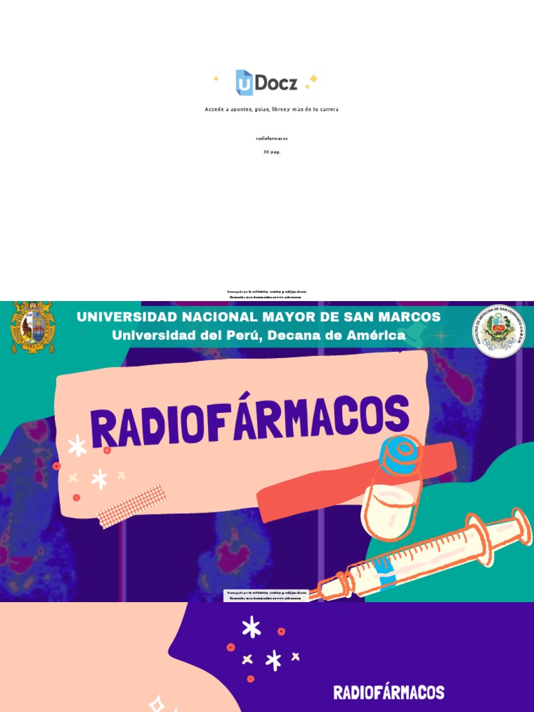 Radiofarmacos 231215 Downloable 2760513 PDF | PDF | Receptor (Bioquímica) | Desintegración ...
