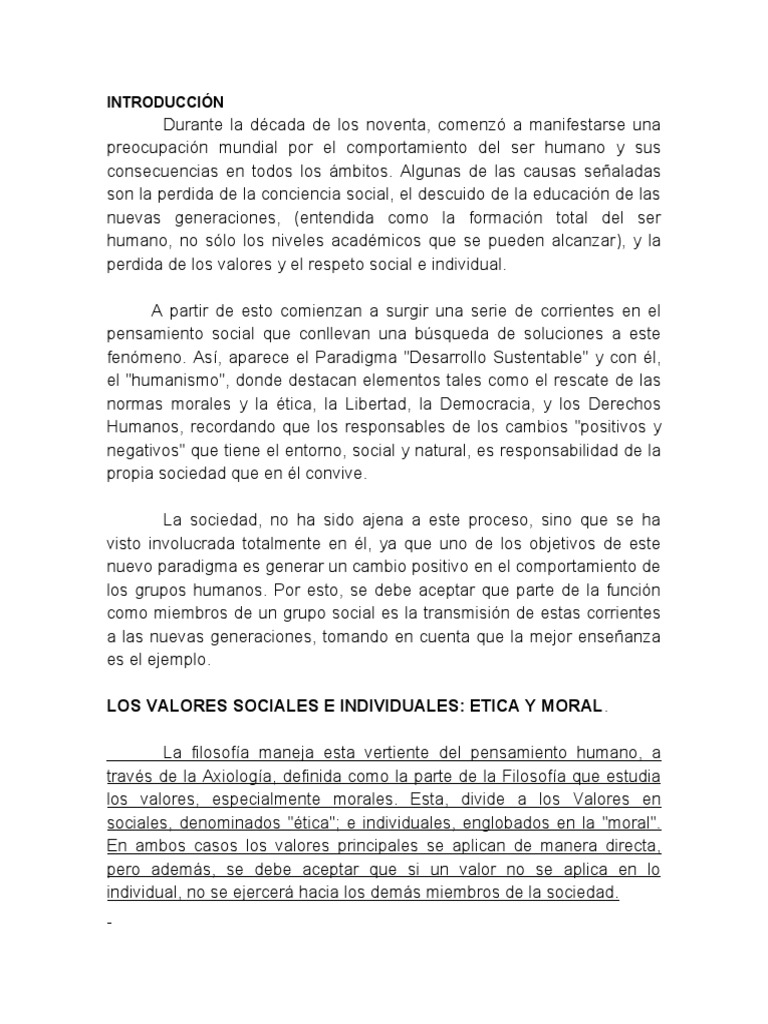 ética Y Moralidad En La Sociedad Actual Pdf Moralidad Sociedad