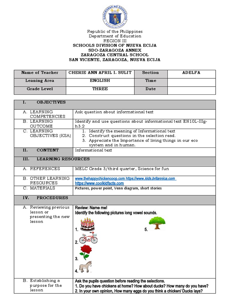 Lesson Plan Ko For Cot Final | PDF | Dolphin | Frog