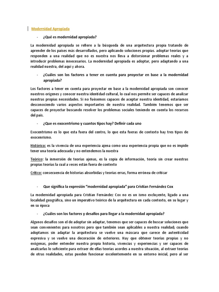 Modernidad Apropiada en Arquitectura | PDF | Racionalidad | Entorno natural