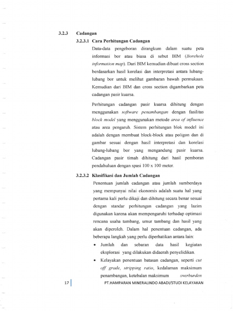 Estimasi Sumberdaya Dan Cadangan | PDF