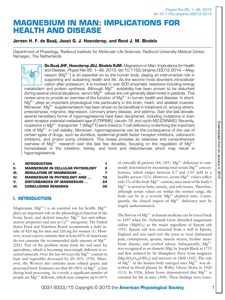 Magnesium in Men | PDF | Cell Growth | Dna