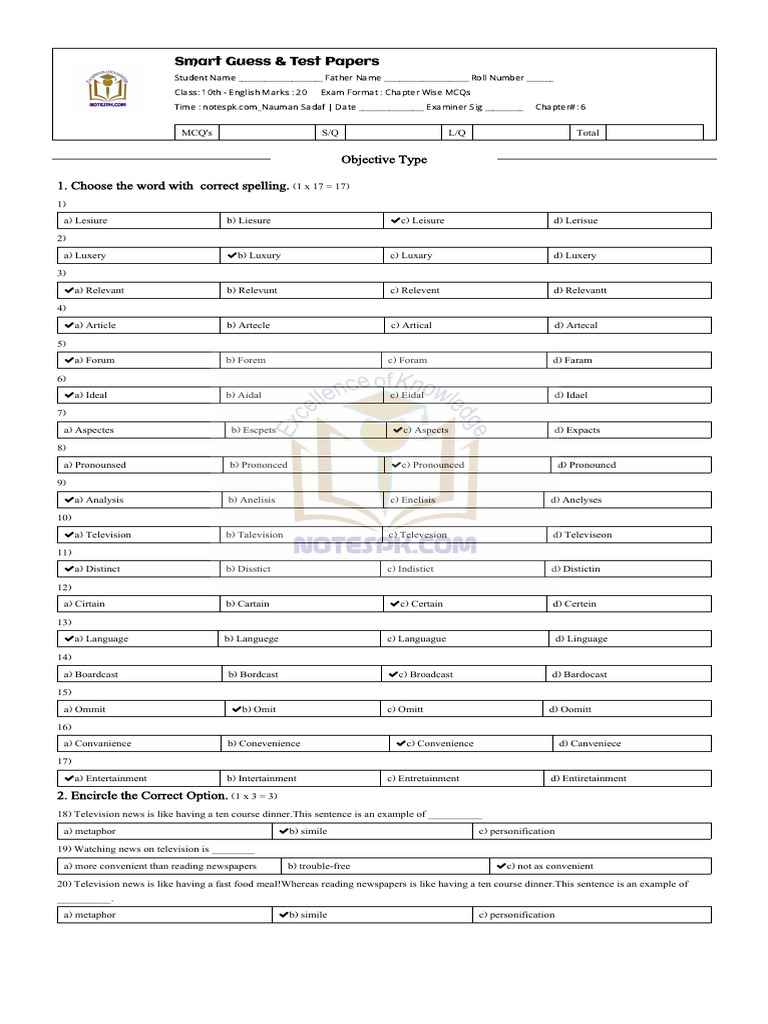 Solved MCQs | PDF | Multiple Choice | Human Communication