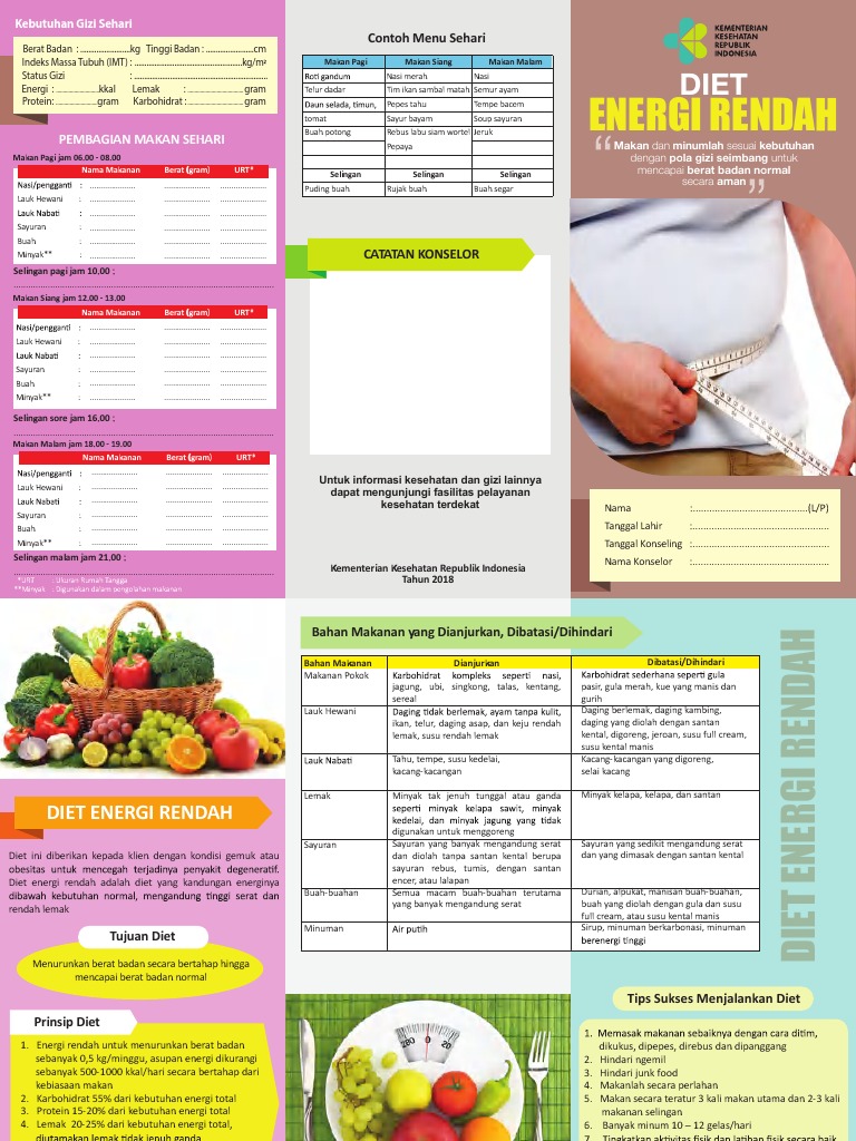 Diet Rendah Energi Leaflet | PDF