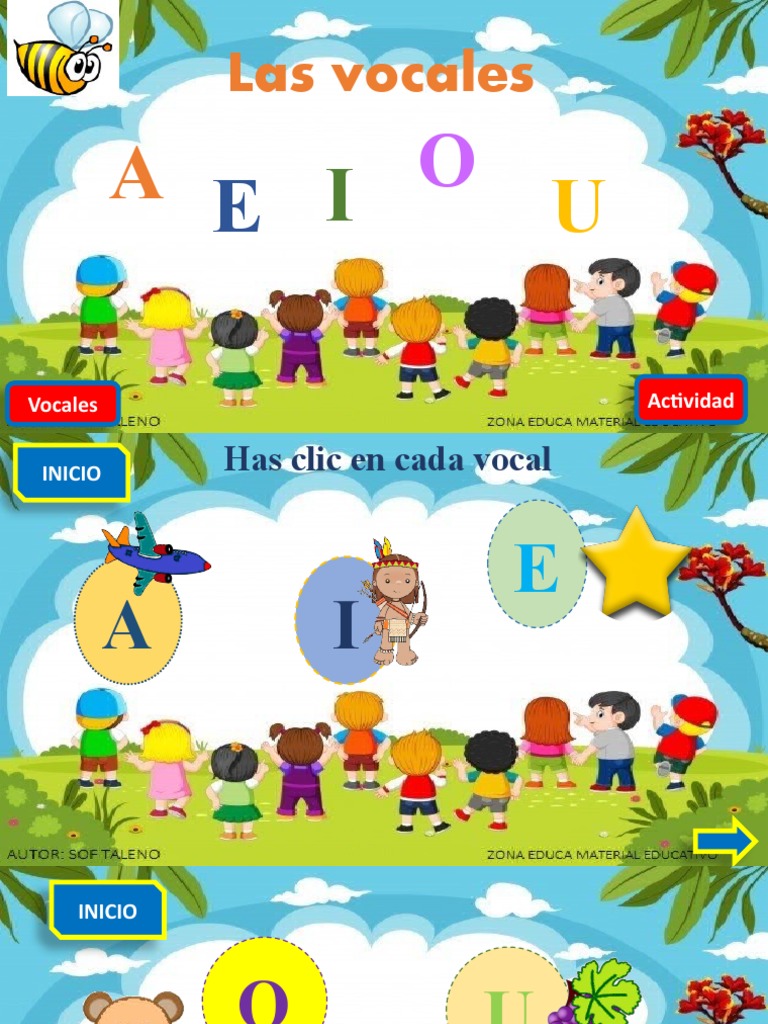 Juego Vocales Interactivas Version 1 | PDF
