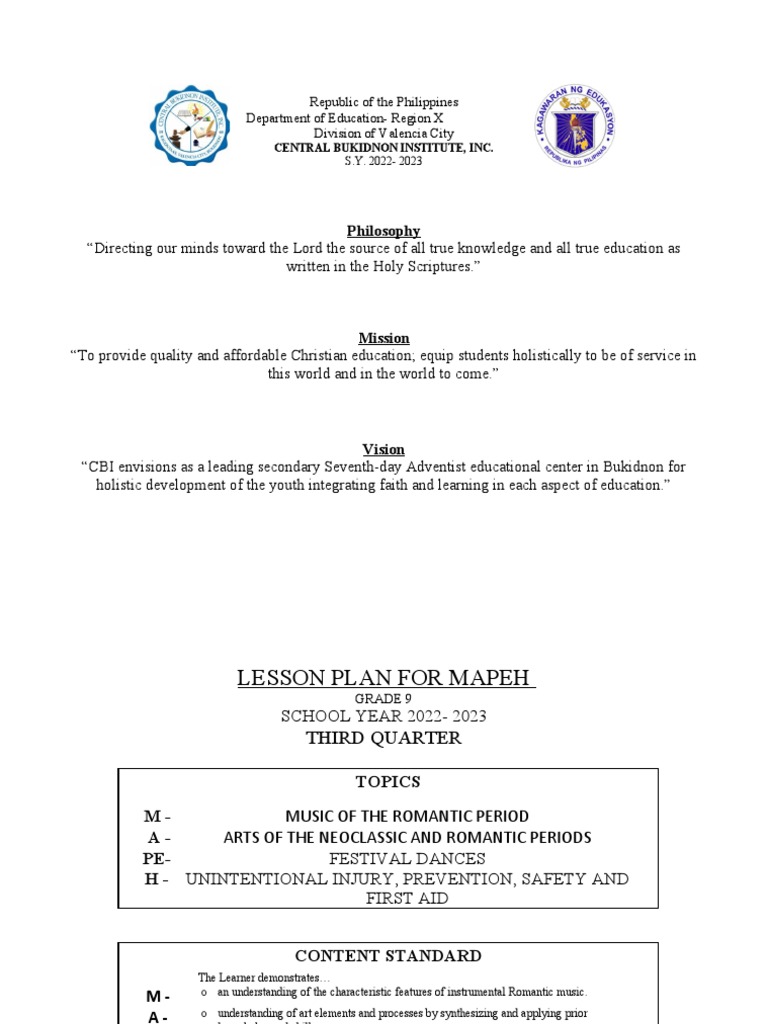 MAPEH 9 LP 3rd Quarter | PDF | Knowledge | Cognitive Science