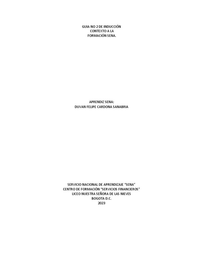 Guia No 2 de Inducción-Duvan Cardona | PDF | Aprendizaje | Ciencia ...