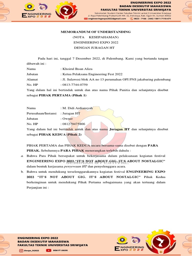 Mou HT Eng Fest 2022 | PDF