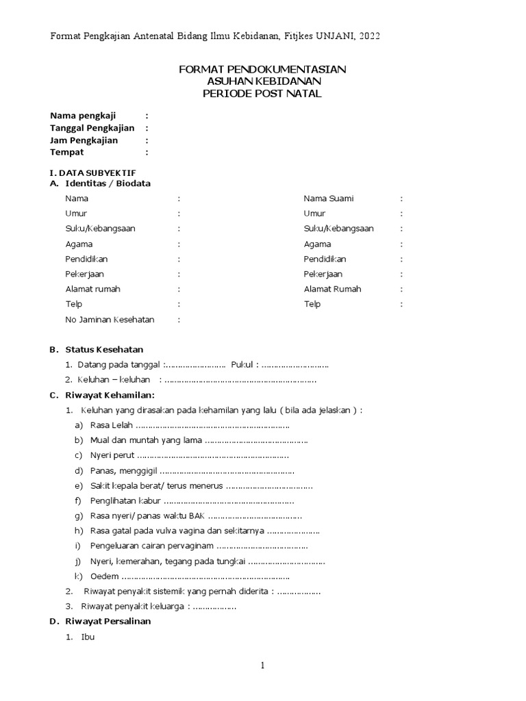 Format SOAP PNC Rev - 2021 | PDF