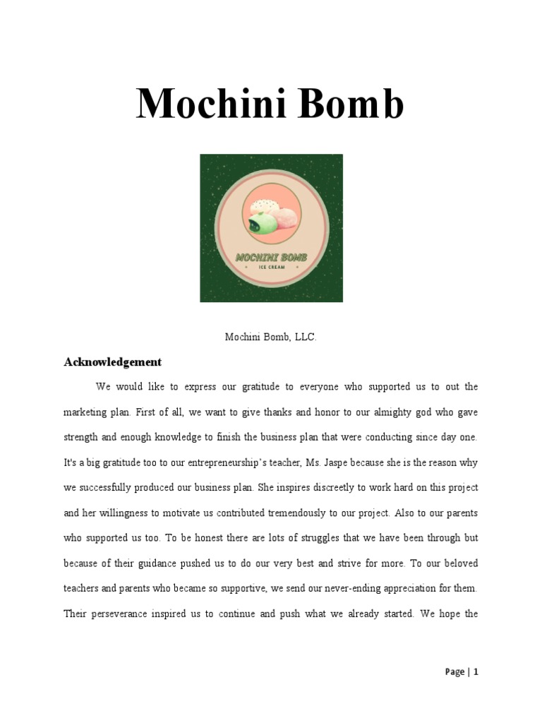 Mochini Bomb | PDF | Japanese Cuisine | Marketing