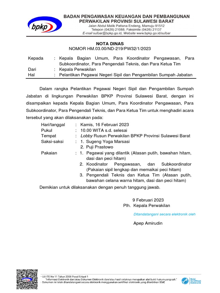 Pelantikan PNS dan Sumpah Jabatan | PDF