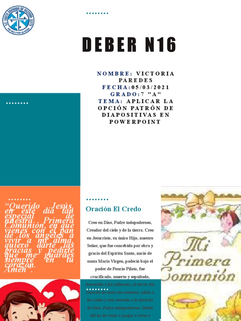 Victoria Paredes 7A DEBER017 | PDF | María, madre de Jesús | Cristo ...