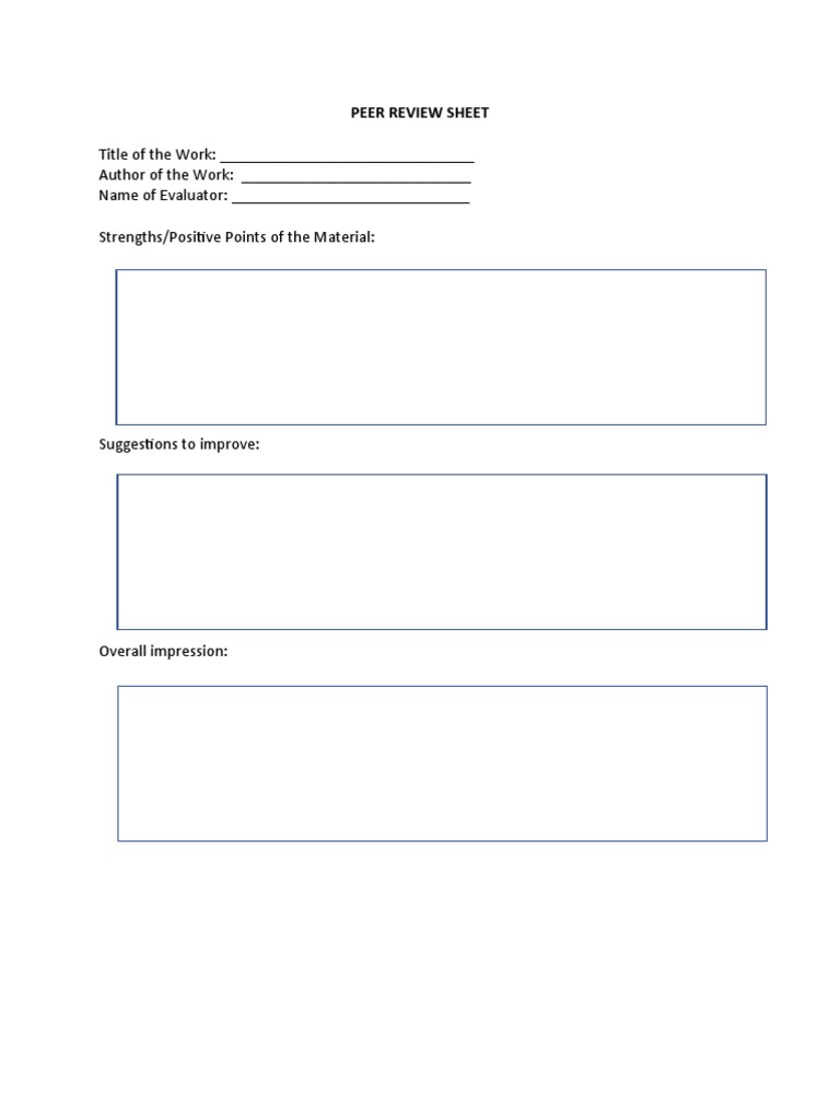 Peer Review Sheet | PDF | Business