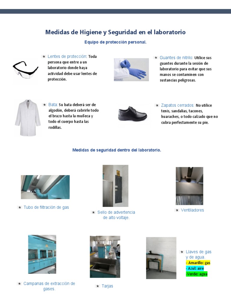 Medidas de Higiene y Seguridad en el laboratorio, BOCETO | PDF | Agua | Ácido clorhídrico