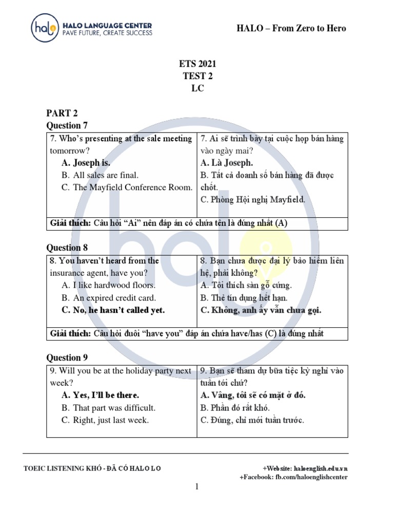 ETS2021 - Test 2 - LC - PART 2 PDF | PDF