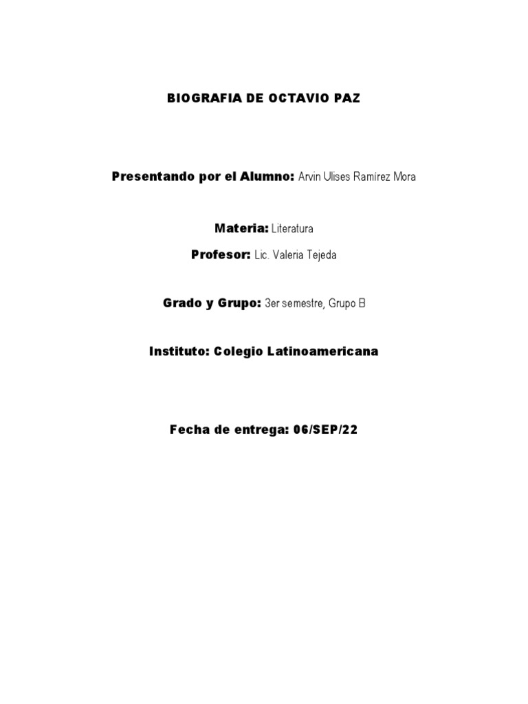 OCTAVIO PAZ | PDF
