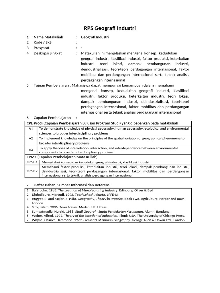 RPS Geo Industri Upp | PDF