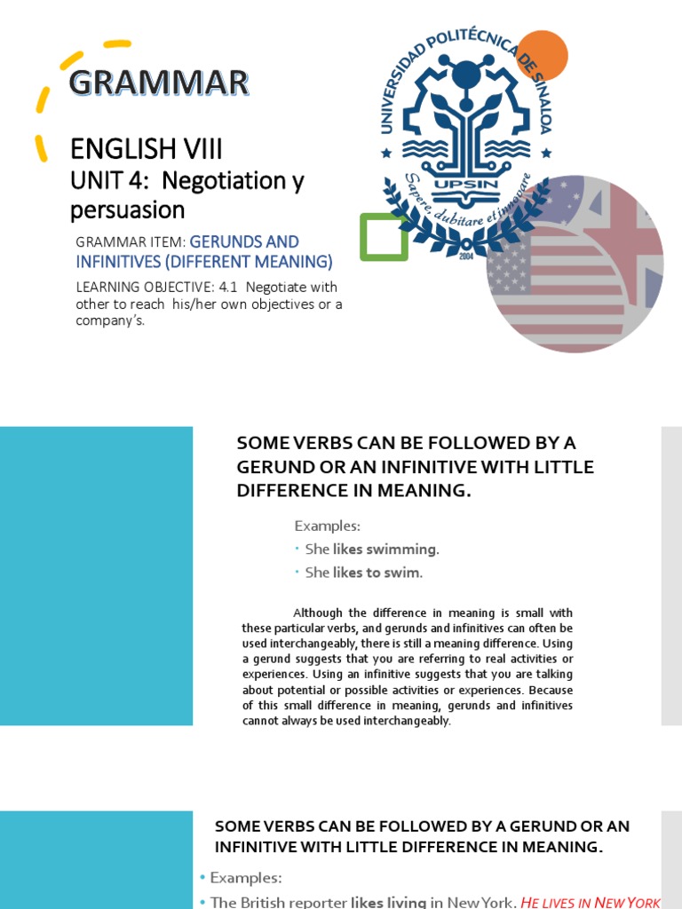 U4.4.1 - Grammar - Presentation and Exercises | PDF | Verb | Grammar