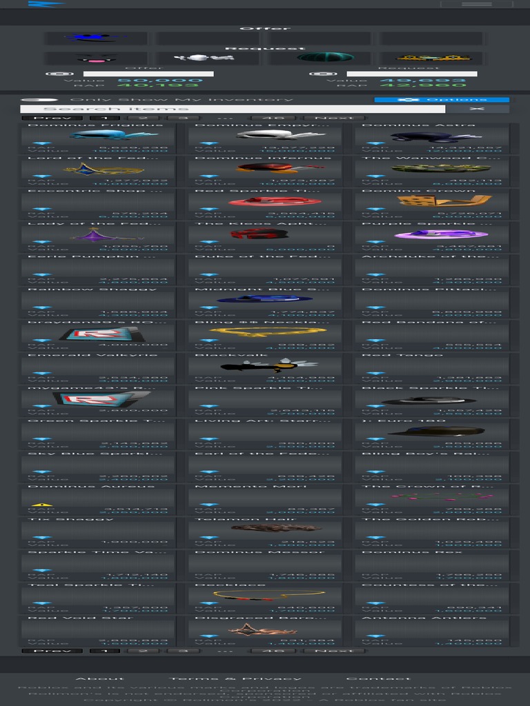 Roblox Trade Calculator - Rolimon's PDF | PDF