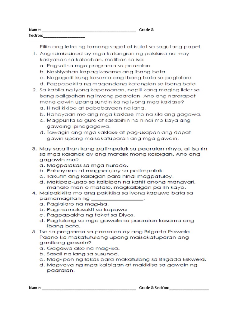 Esp Activity Sheets | PDF