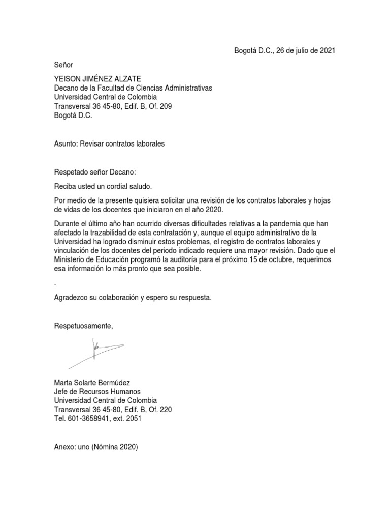 Ejemplo de Carta Formal PDF | PDF