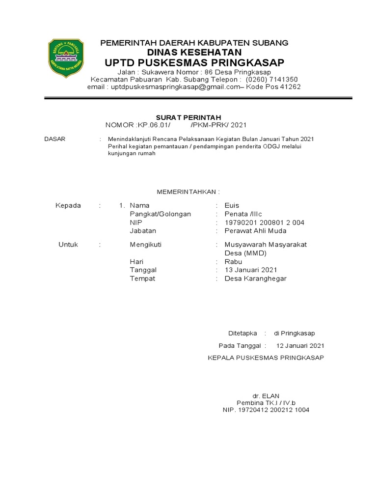 Surat Perintah 2020 | PDF