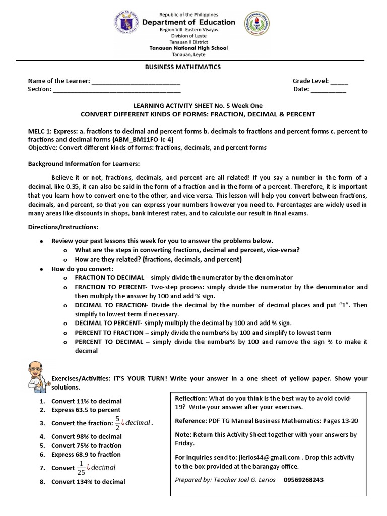 ACTIVITY SHEET #5 WEEK 1 Convert Different Kinds of Forms | PDF ... ACTIVITY SHEET #5 WEEK 1 Convert Different Kinds of Forms | PDF ...