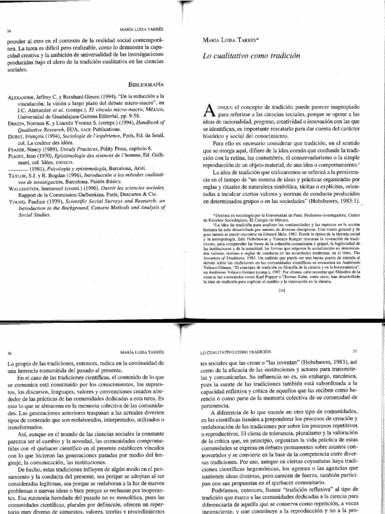 Tarres - Lo Cualitativo Como Tradicion PDF | PDF Tarres - Lo Cualitativo Como Tradicion PDF | PDF