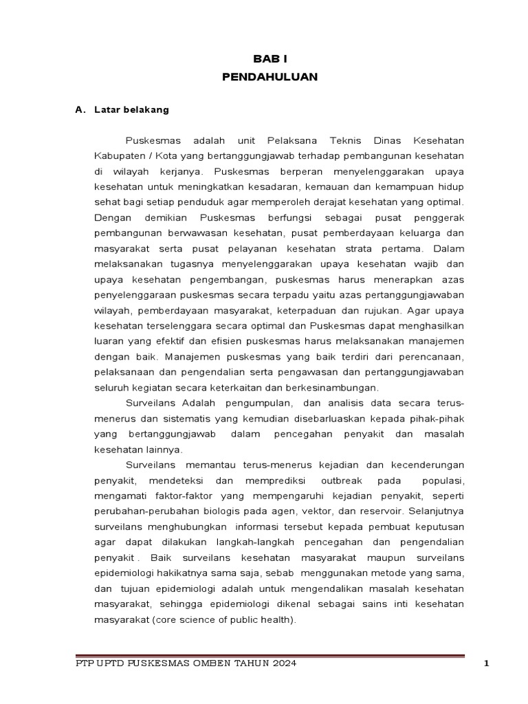 Rencana Surveilans Puskesmas Omben 2024 | PDF | Sains & Matematika