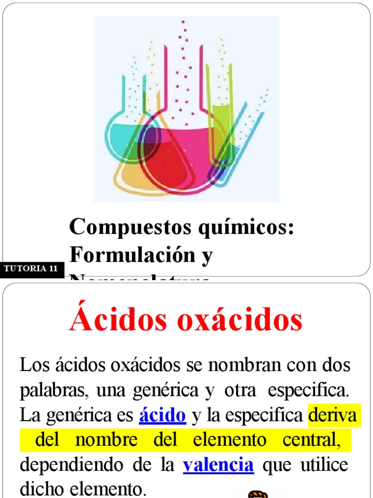 Compuestos Quimicos. Formulación y Nomenclatura. Parte IV | PDF | Ácido ...
