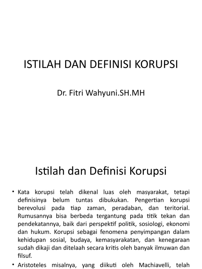 Istilah Dan Definisi Korupsi | PDF