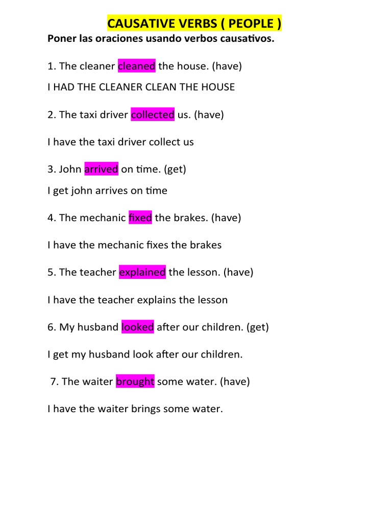 Causative Verbs and Conditional Exercises | PDF