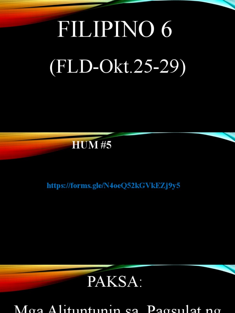 FIL 6-PAGSULAT NG TALATA (Okt 25-29) | PDF