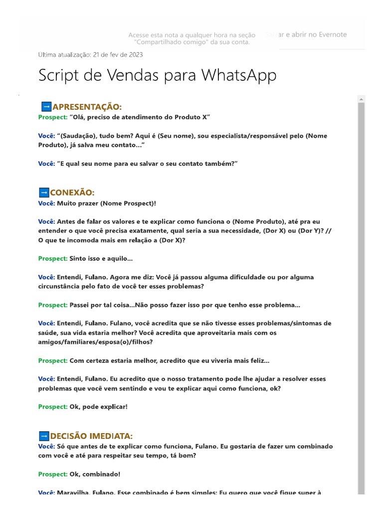 Script para Vender No Whatsapp | PDF