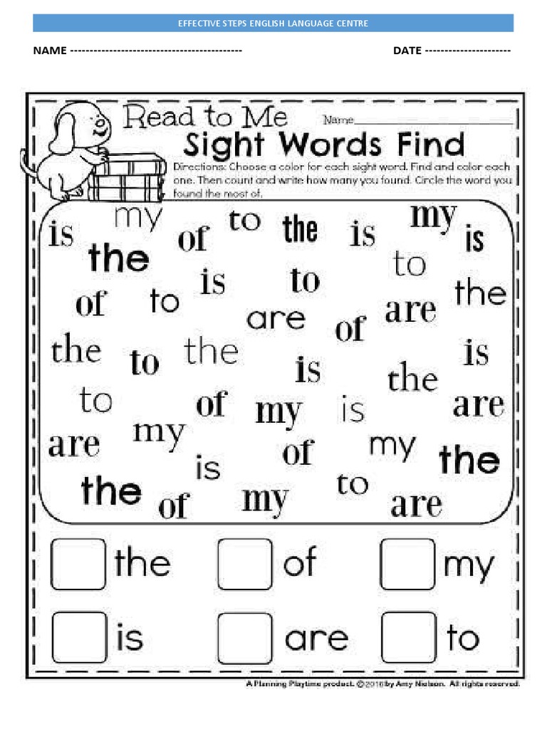 Sight Words Worksheets | PDF