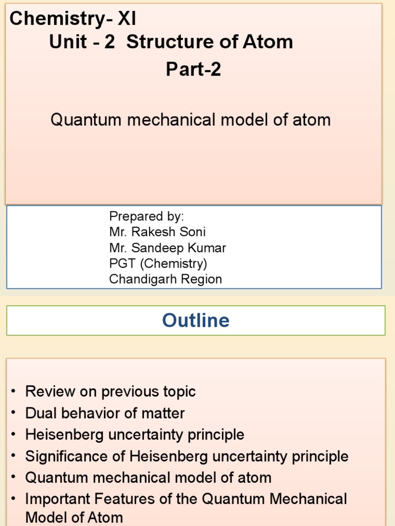 Structure of Atom Part-2 | PDF | Schrödinger Equation | Quantum Mechanics