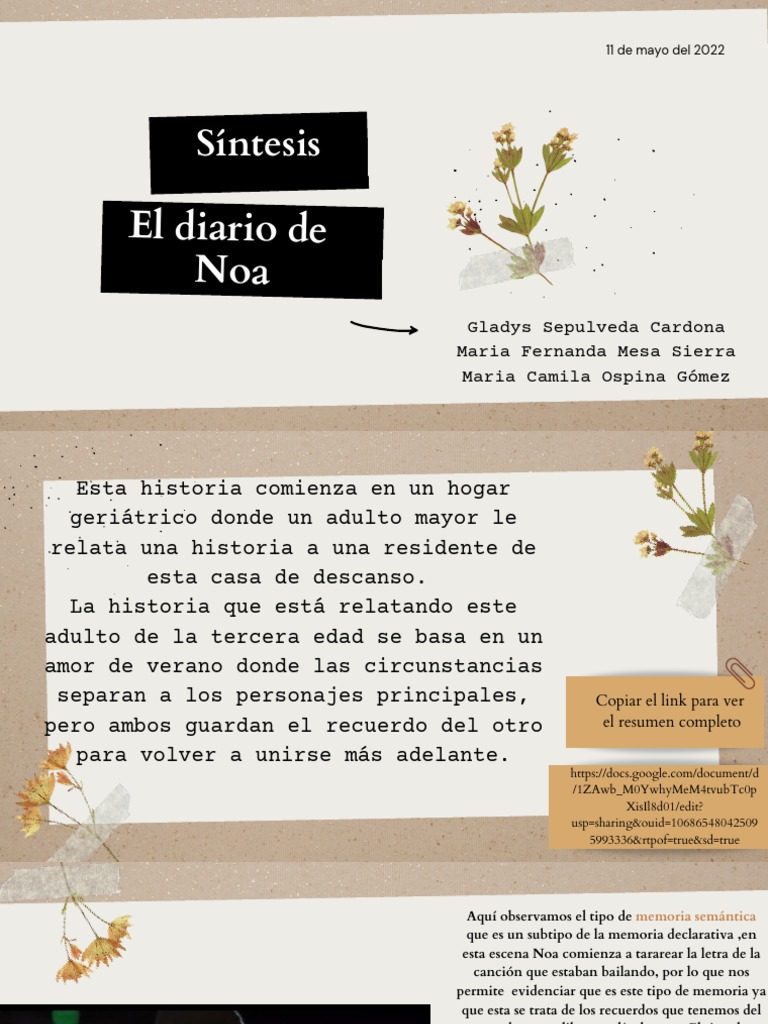 El Diario de Noa | PDF | Memoria | Neurociencia